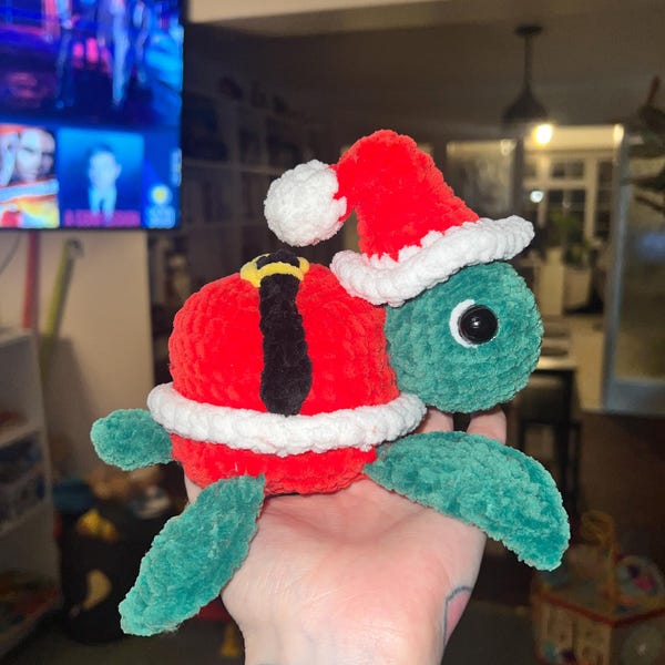 Santa Christmas Turtle Pattern Crochet PDF Download Beginner Friendly ...