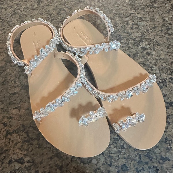 Natural Color Leather Sandals "agnette" ,greek Gladiator Sandals,summer ...