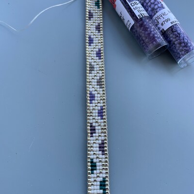 Pink Rose Gold Bead Loom Pattern, Geometric Loom Bracelet Pattern ...