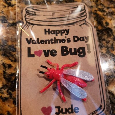 Love Bug Valentine Cards, PRINTED Bug Valentines Card for Kids, Toy ...