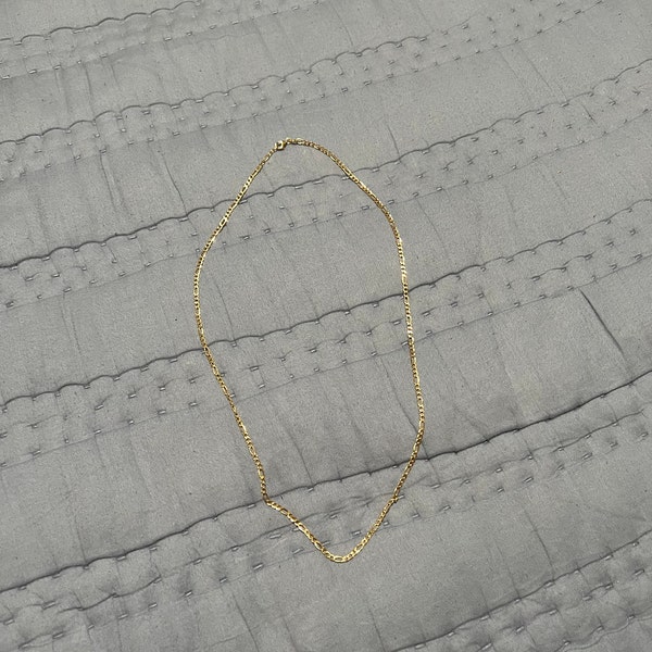 18k Gold Figaro Chain Necklace - 2.75MM Real Gold - Etsy