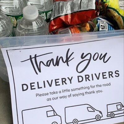 Delivery Driver Thank You Appreciation Snack Sign Printable 8.5x11 for ...