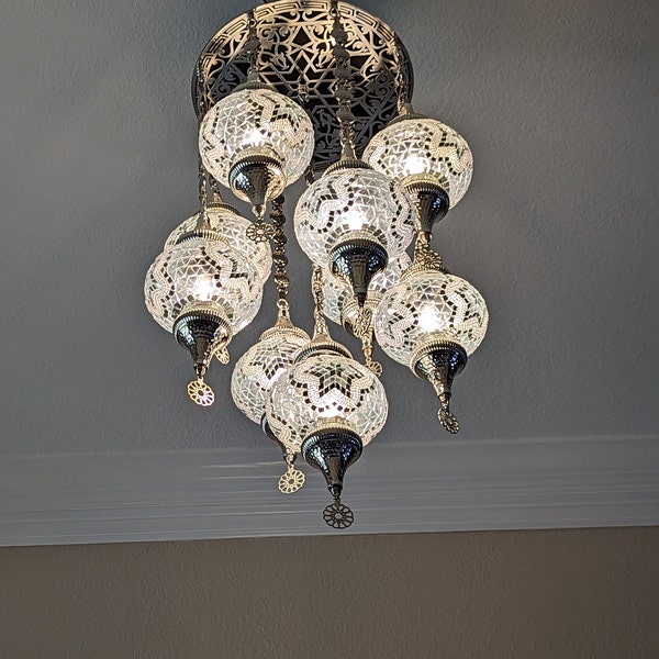 Double Shade Violet Mosaic Turkish Filigree Table Lamp | Also in Candy ...