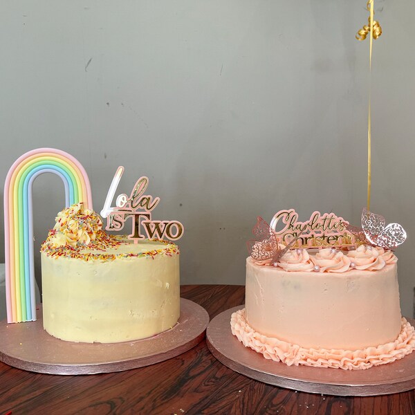 Double Layer Cake Topper | Name is Age | Personalised | Various Sizes ...