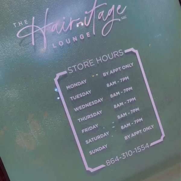 Custom Store Hours Vinyl Decal: Restaurant Window Sign, 8-10yr Outdoor ...
