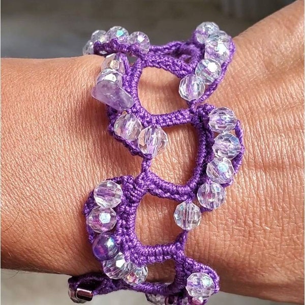 Pattern Crochet Beaded Bracelet Crochet Jewelry Tutorial PDF File ...