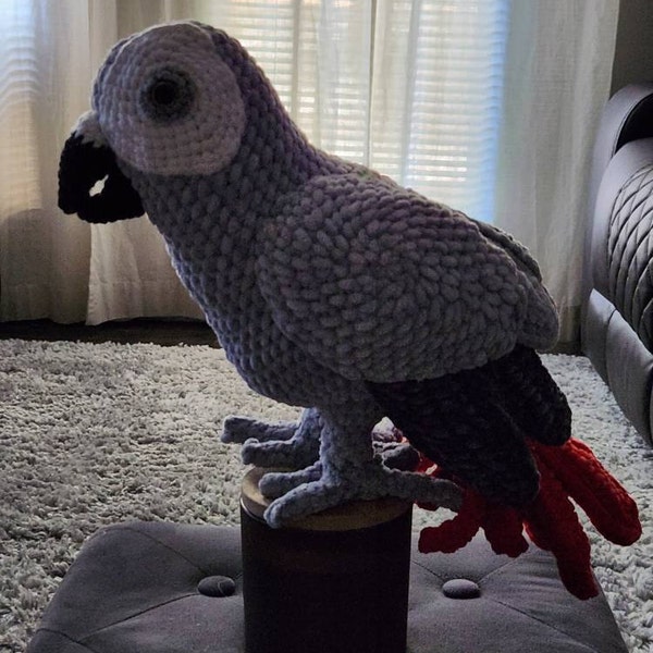 African Grey Parrot Crochet PATTERN USA Terms English Language - Etsy