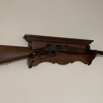 Rustic Wooden Gun Rack Stand Presentation Table Display Rifle Shotgun ...