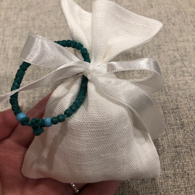 Set of 10 Wedding Favor Bags. White Linen Favor Bags, Linen Gift Bags ...