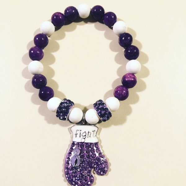 1 Purple Rhinestone, and White Enamel With Silver Accents Purple Ribbon ...