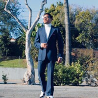 Vintage Black Satin Western Tie Mid Century Cowboy Style Colonel ...