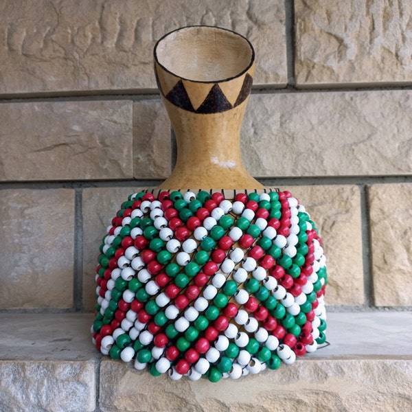 Green Beaded Gourd Shekere Instrument, Latin Agbe Instrument, Rhythm ...