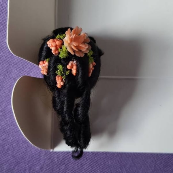 Wigs for Miniature Doll and Dollhouse in 1/12 Scale Material: Viscose ...