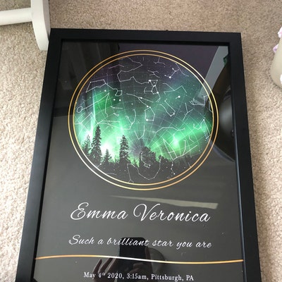 Custom Baby STAR MAP Poster, Personalized Birth Chart, Night Sky Print ...