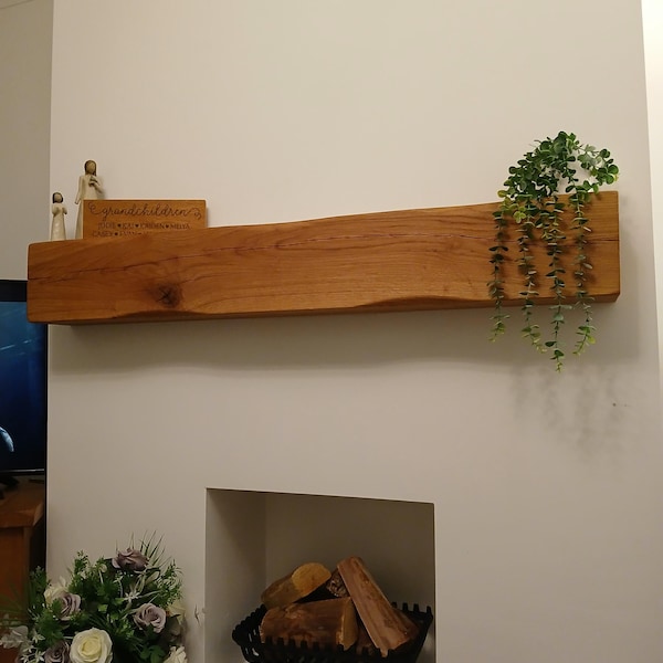 Floating Oak Mantle Shelf-bespoke Sizes, Pre-drilled, Fixings Included ...