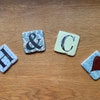 Resin Ceramic Letter Alphabet Pattern Tile Coaster Personalise Coasters ...