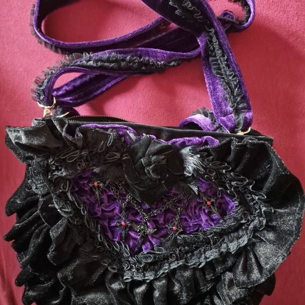 Shabby Enchanted Forest Rococo Style Renaissance Fair Pearl Velvet Bag ...