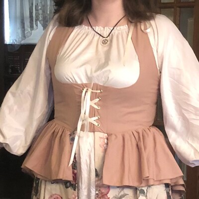 Antique Tan Under Bust Victorian Renaissance Medieval Women's Waistcoat ...