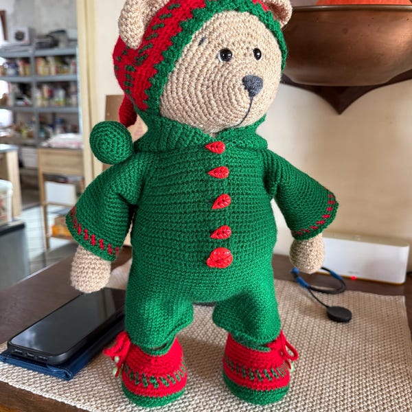 Crochet Pattern of Christmas Clothes for a Bear - Teddy. Crochet ...