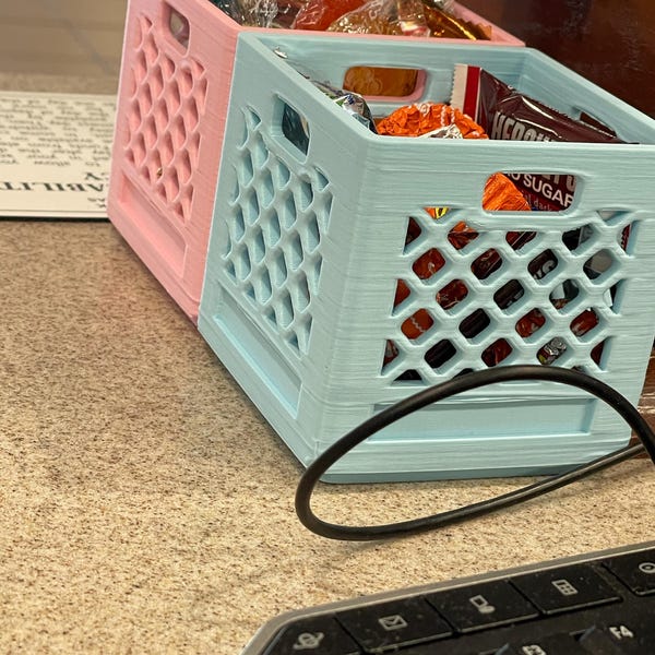 Milk Crate Desk Organizer | 3d Printed | Cute Organization | Stackable ...