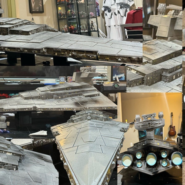 47" Long Imperial Star Destroyer Ship Kit With Stand - 1/1300 Scale ...