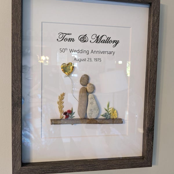 Fall Tree Pebble Art Picture Frame, Falling Leaves, Autumn Wall Hanging ...