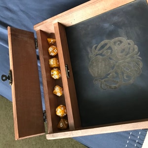 Custom Wooden DND Dice Box Tray RPG Dice Rolling Mat Tabletop - Etsy