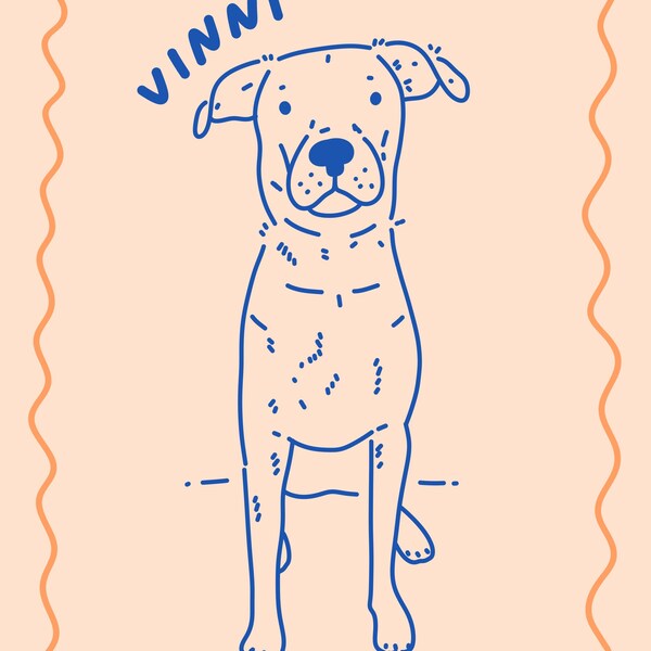 Custom Dog Portrait Custom Badly Drawn Pet Art Personalized Badly Drawn ...