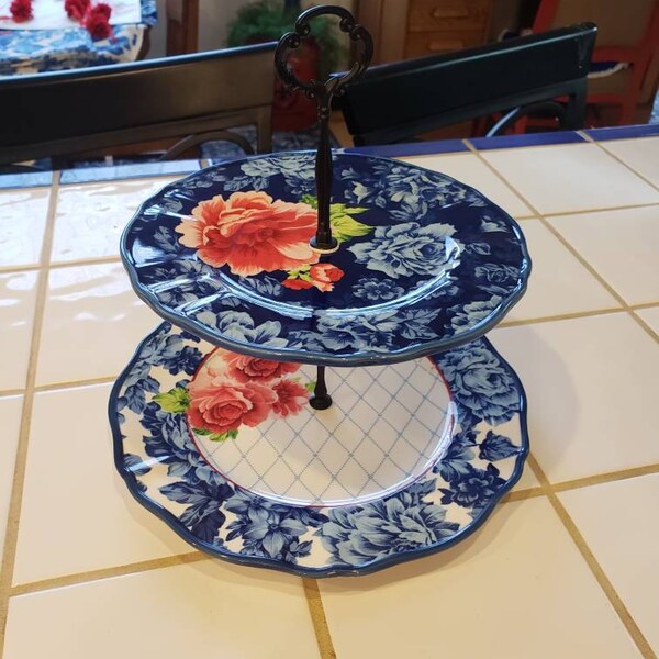 Upcycled Pioneer Woman Kitchen Plate Clock, GORGEOUS GARDEN ,stoneware ...