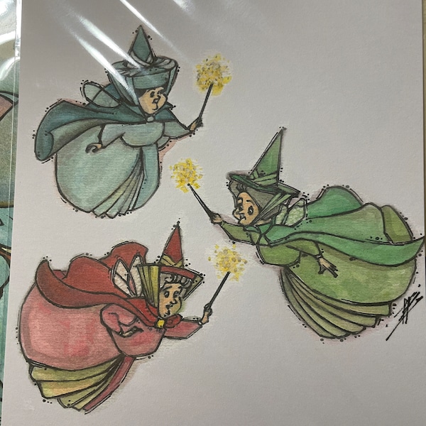Three Good Fairies Fine Art Quality Print (multiple Sizes) / Sleeping ...