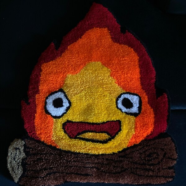 Calcifer Tufted Rug, Anime Tufted Rug, Cute Rug,howl's Moving Castle ...