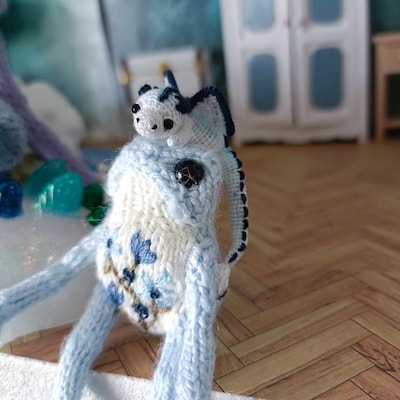 Custom Micro Baby Dragon in Walnut. Dollhouse Miniature Tiny Dragon ...