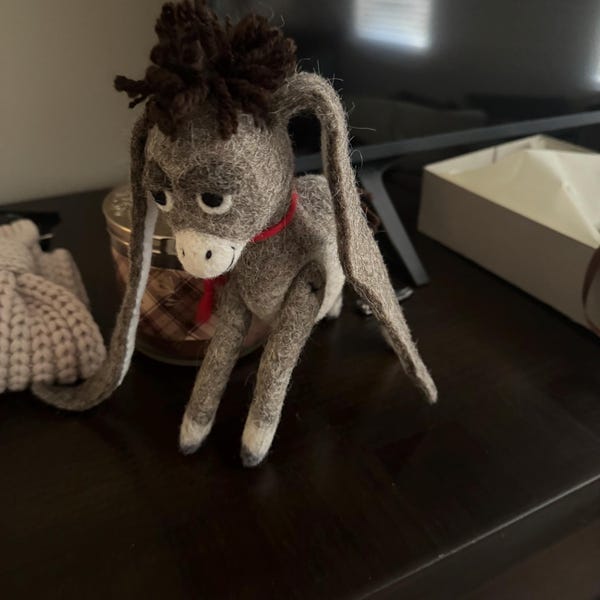 Nestor - the Long-eared Christmas Donkey. Art Toy. Standing Felted ...