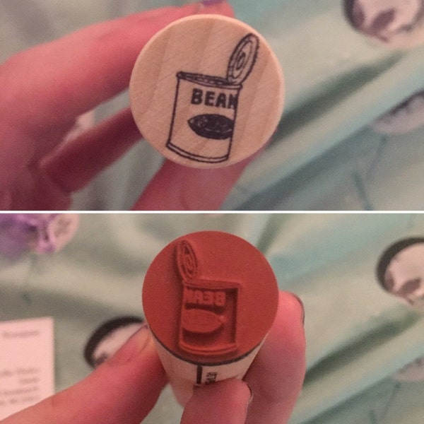 Can of Beans Rubber Stamp - Etsy