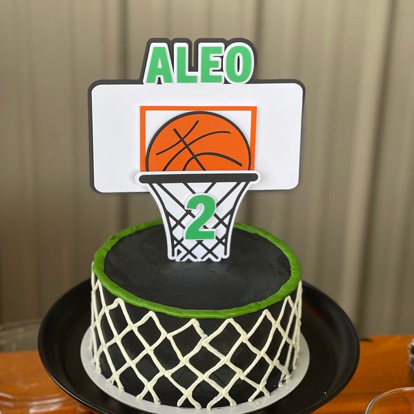 Basketball Cake Topper, Custom Basketball Cake Topper, Basketball ...
