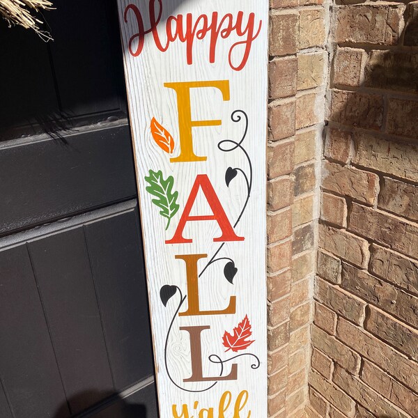 Happy Fall Y'all Vertical Sign SVG Cut File. for Personal and ...
