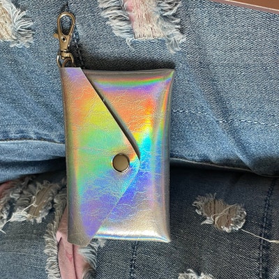 Rainbow Pouch / Holographic Bag, Iridescent Bag, Small Pouch, Faux ...