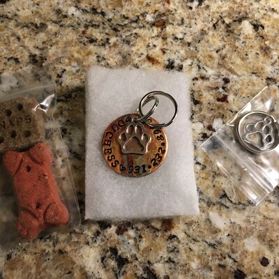 Pet ID Tag//large Dog Tag//tag for Large Dog//custom Pet ID Tag//patine ...