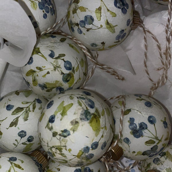 Sets of Blueberry Christmas Tree Decor, Farmhouse Christmas Ornaments ...