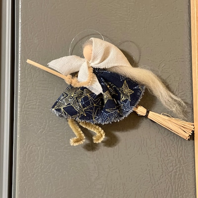 Good Luck Kitchen Witch Magnet Ornament, Kitchen Witch, Vintage OOAK ...