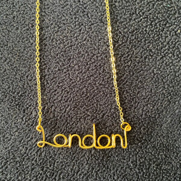 Handmade Gold Plated Custom Wire Name Necklace - Etsy