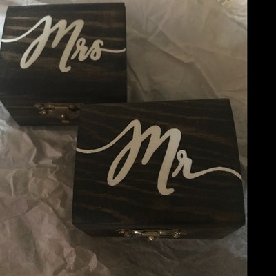 Mr and Mrs Ring Boxes, His and Hers Ring Boxes, Ring Box Set, Wedding ...