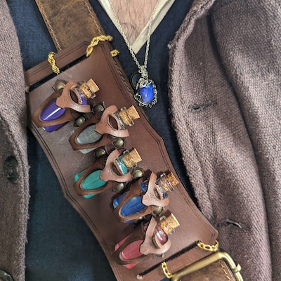 Potion Garter Holster Made of Natural Leather With Bottles. Larp ...