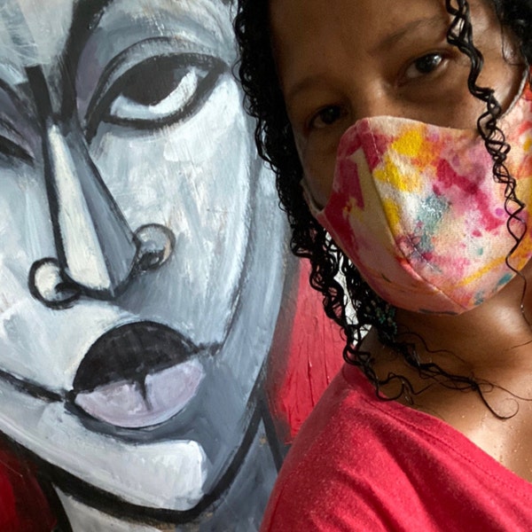 African Adinkra Symbol Face Mask, Hand Paint Washable Canvas Mask - Etsy