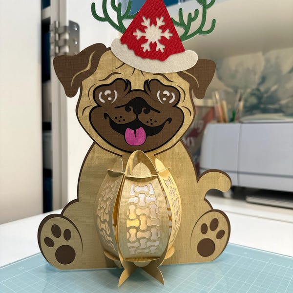 Pug Dog Lantern PDF, SVG, Studio Templates for You DIY Dog Lantern for ...