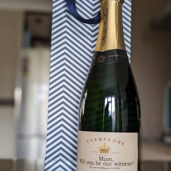 Personalised Champagne Gold Bottle Adult Label Wedding Anniversary ...