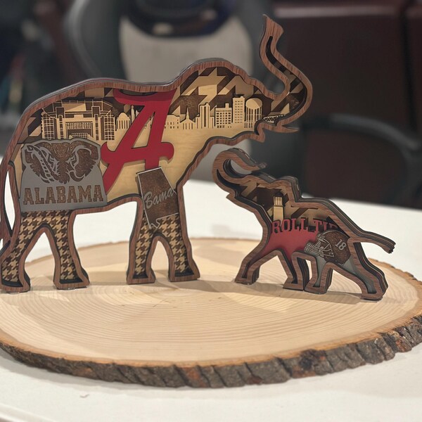 Alabama Elephant Laser Cut Files SVG, X Tool and Carbide Create - Etsy