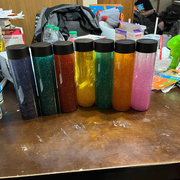 Bisexual Flag Inspired Glitter Sensory Bottle | Calm Down Bottle ...