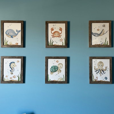 Under the Sea Nursery Prints, Nautical Ocean Animal Posters, Boy ...