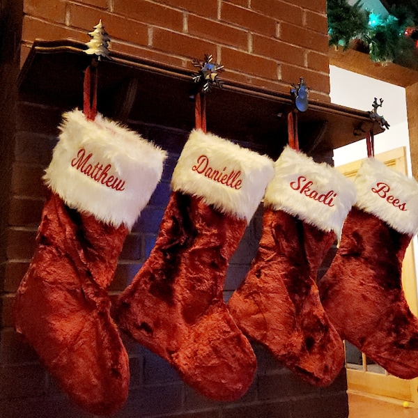Red Velvet Plush Personalized Stocking | Velvet Custom Stocking ...